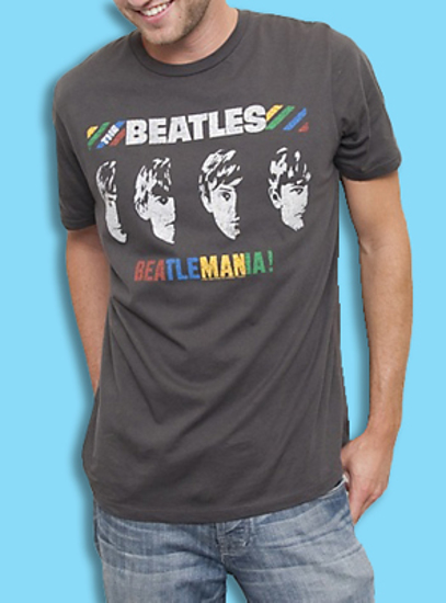 Beatles T-Shirt: Multi Colors "Beatlemania" -Beatles Fab Four Store ...