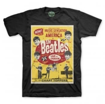 Beatles Adult T-Shirt: Chart Toppers Poster -Beatles Fab Four Store ...