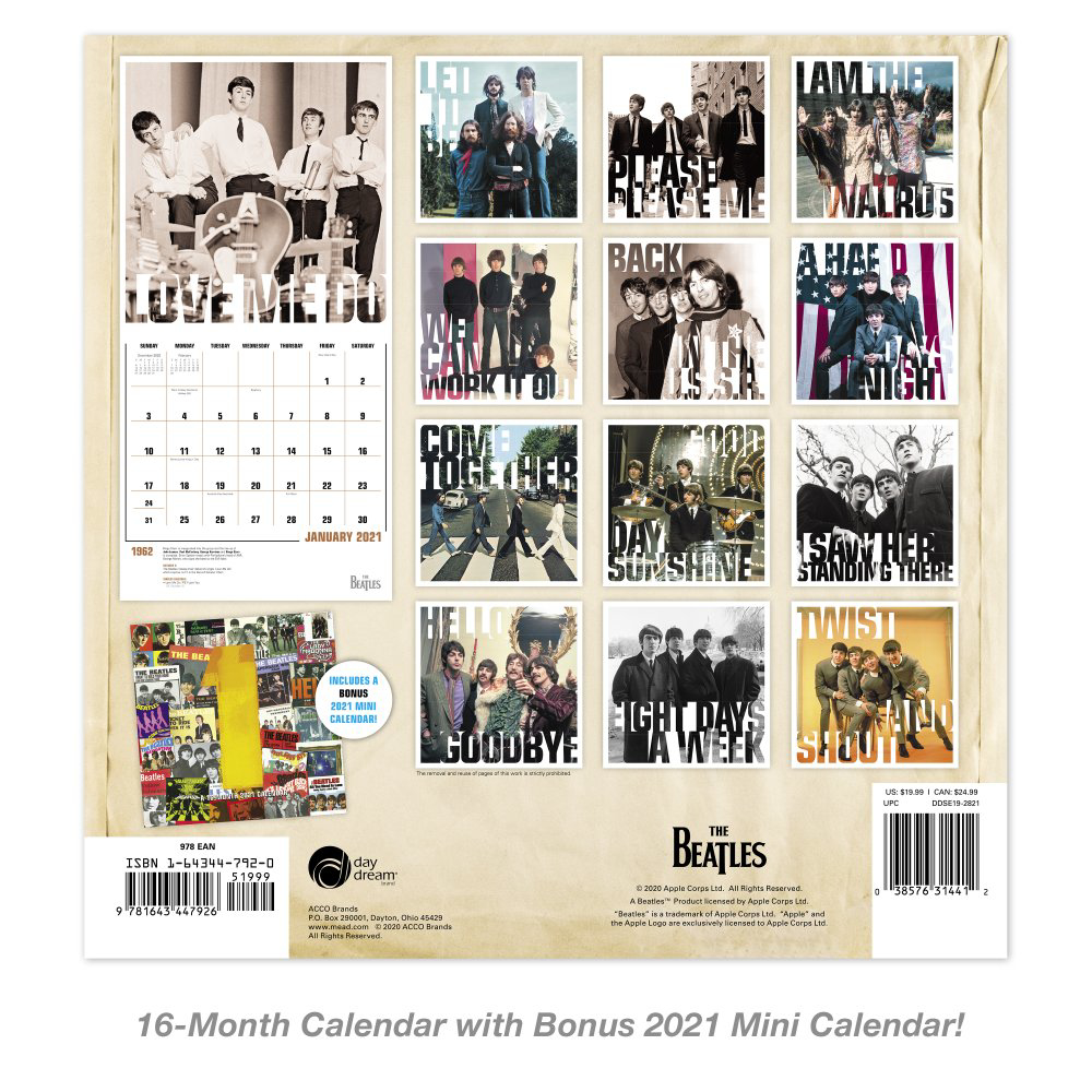 Beatles Calendars -Beatles Fab Four Store Exclusively Beatles Only ...