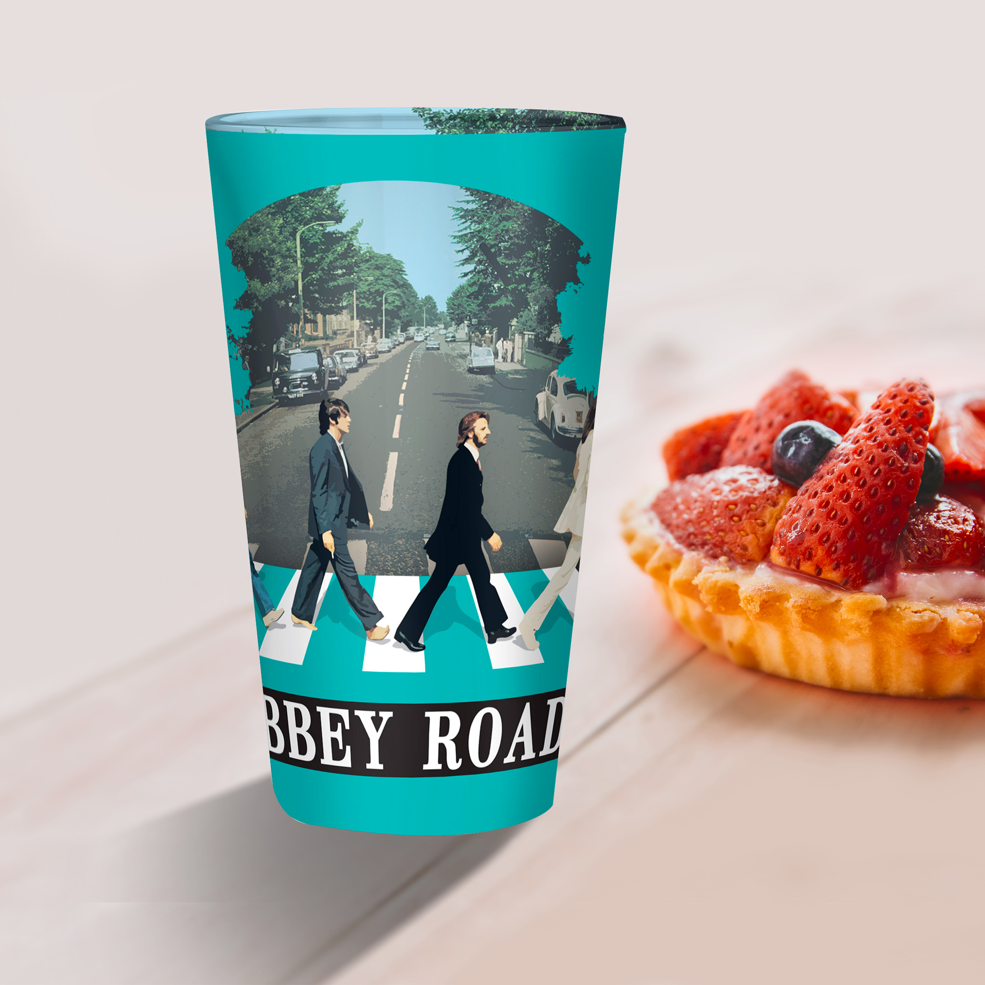 Beatles Drinkware: "Abbey Road" Single Glass 14oz -Beatles Fab Four ...