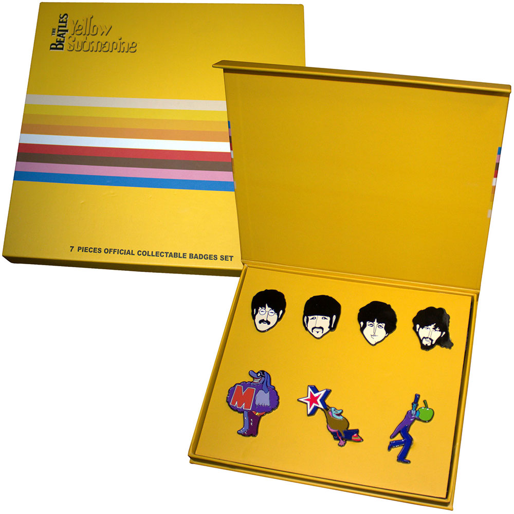Beatles Pin & Badge Set: The Beatles Yellow Submarine Characters Mini ...