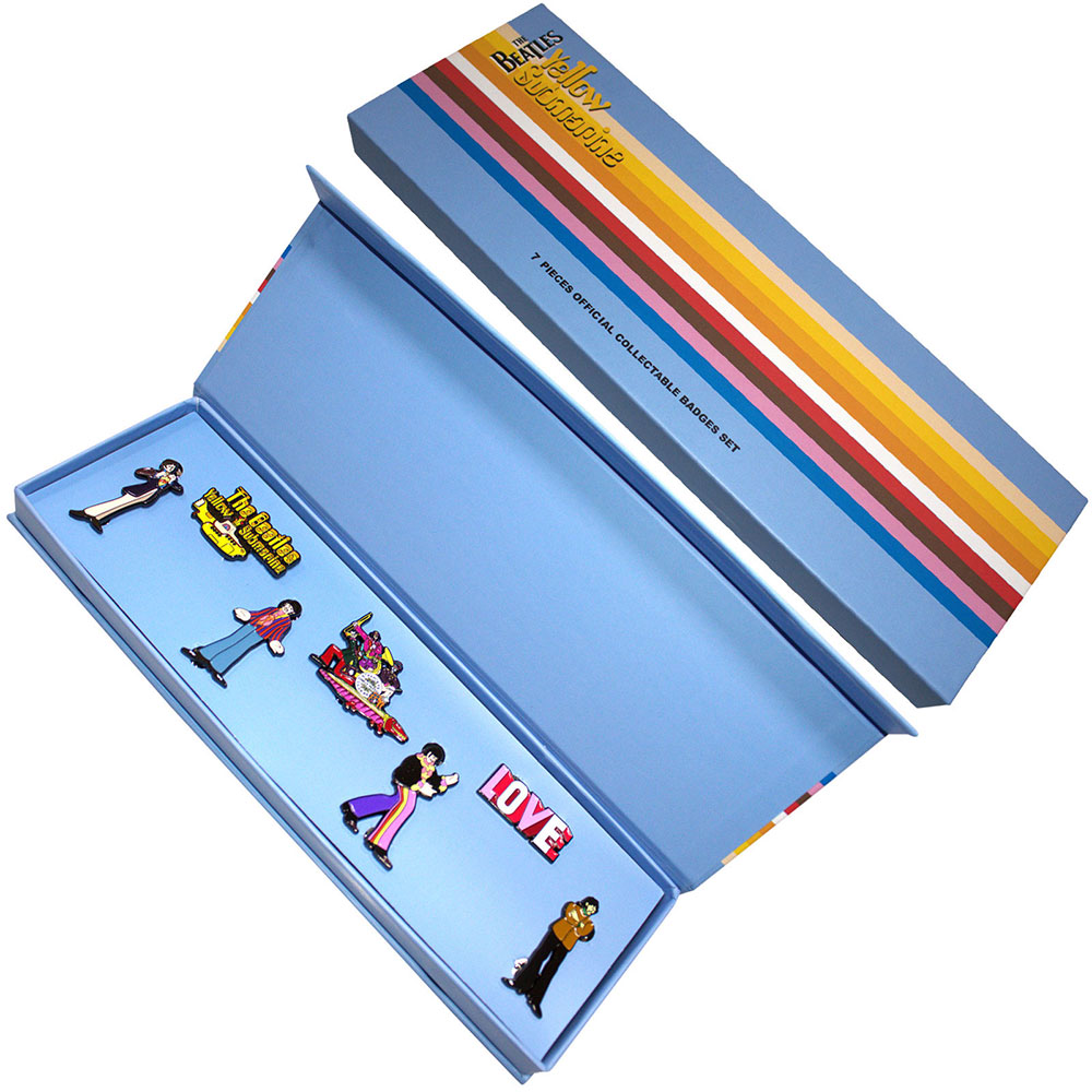 Beatles Pin & Badge Set: The Beatles Yellow Submarine Band Mini ...